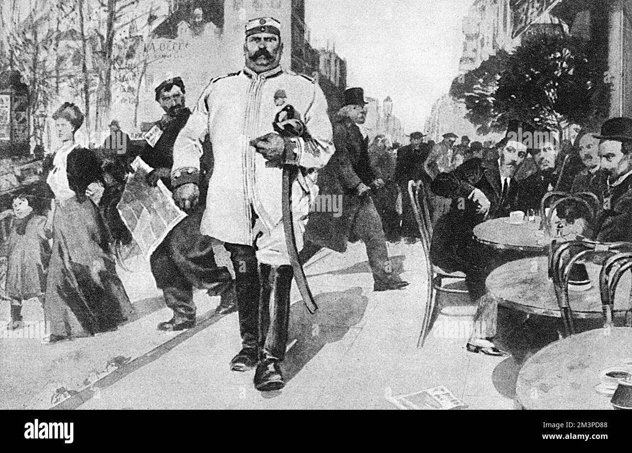 German illustration from a Berlin paper depicting the confident swagger ...