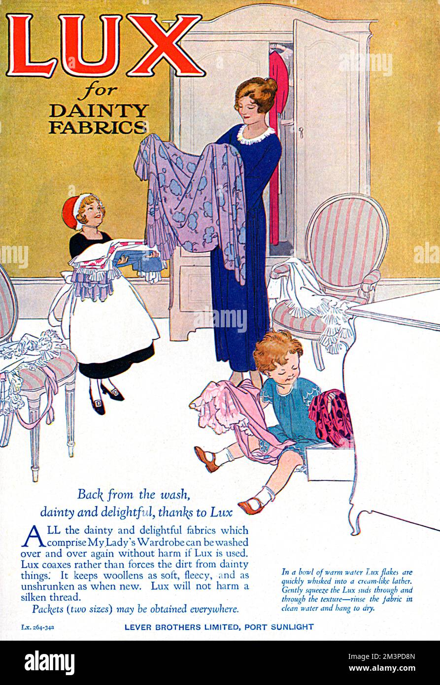 Lux advertisement, 1923 Stock Photo - Alamy