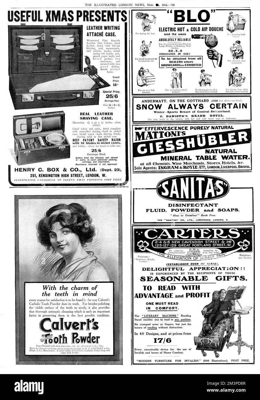 Page of adverts from The Illustrated London News, 1912 Stock Photo - Alamy