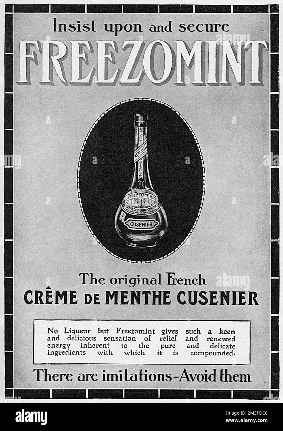 Creme de Menthe advertisement, 1914 Stock Photo - Alamy