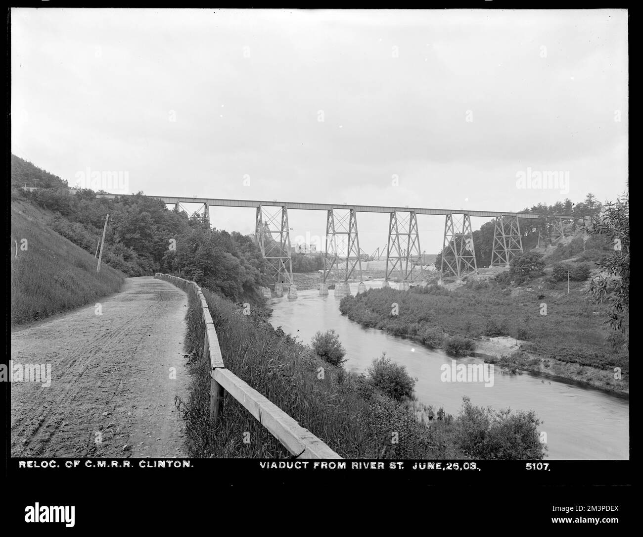 Relocation Central Massachusetts Railroad, viaduct, from River Street ...