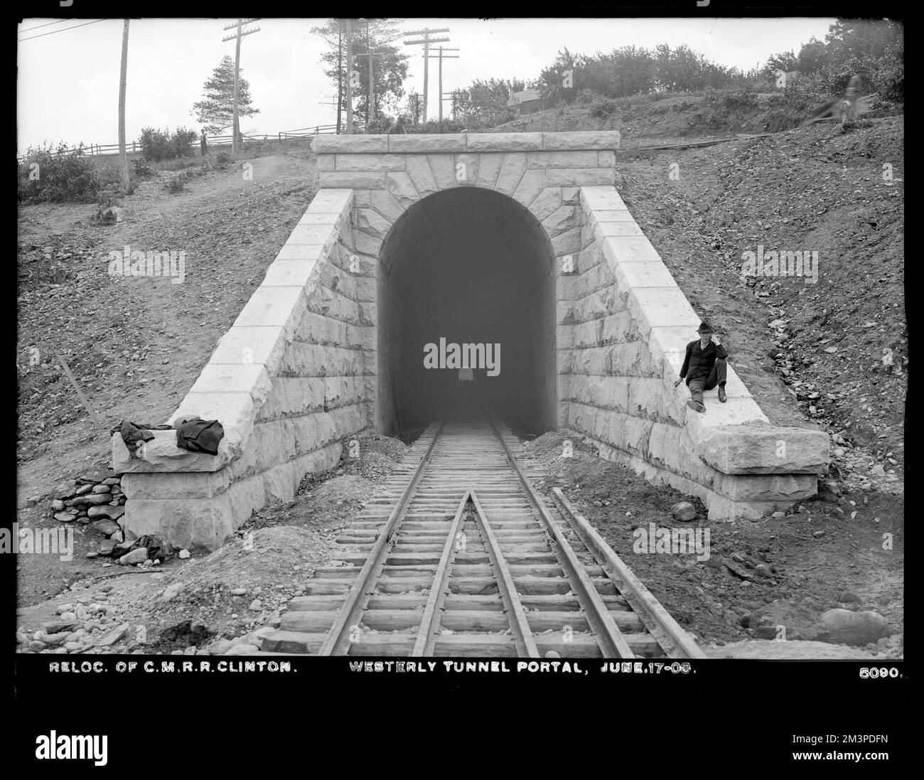 Relocation Central Massachusetts Railroad, westerly tunnel portal ...