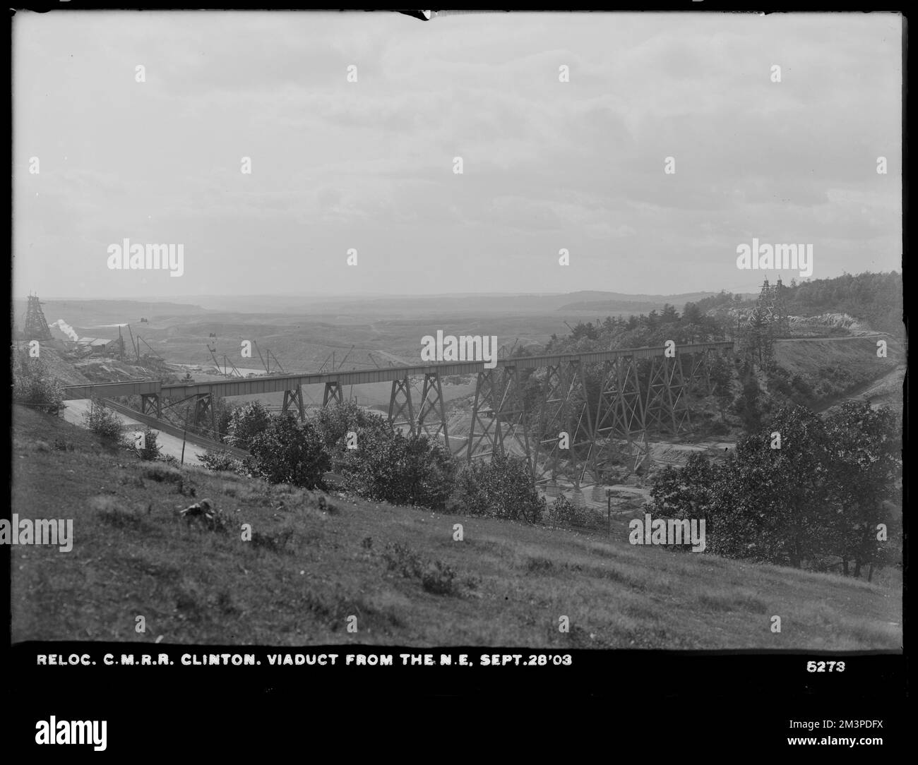 Relocation Central Massachusetts Railroad, viaduct, from the northeast ...