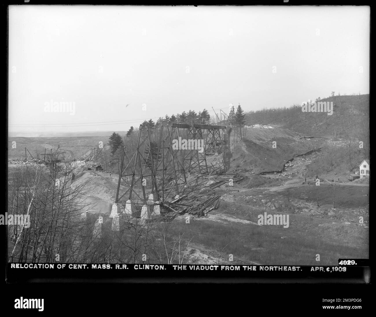 Relocation Central Massachusetts Railroad, viaduct, from the northeast ...