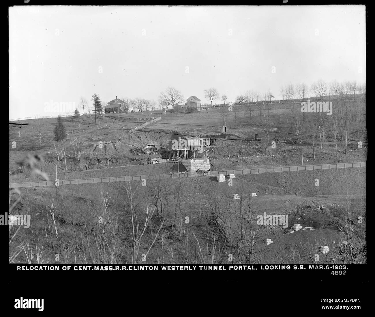 Relocation Central Massachusetts Railroad, westerly tunnel portal ...