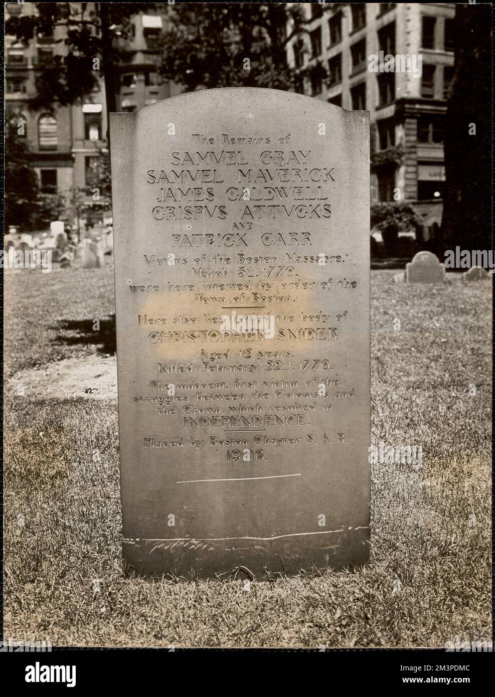 The remains of Samuel Gray, Samuel Maverick, James Caldwell, Crispus ...