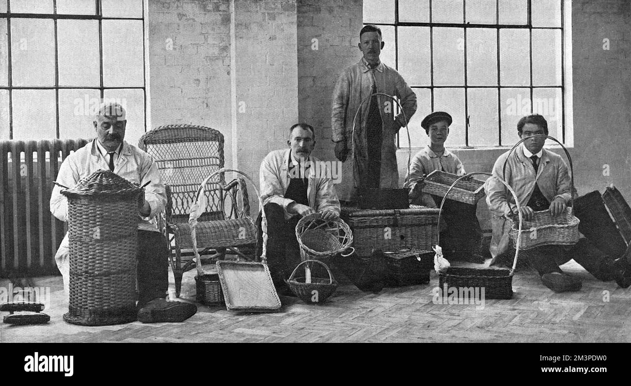 Men making chairs & baskets at Lord Roberts Memorial Worksho Stock ...