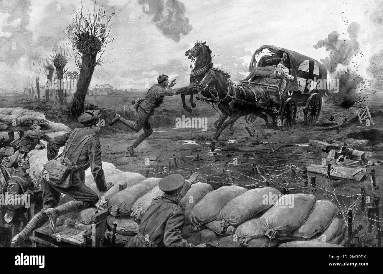 With the RAMC on the Western Front, WW1 Stock Photo - Alamy
