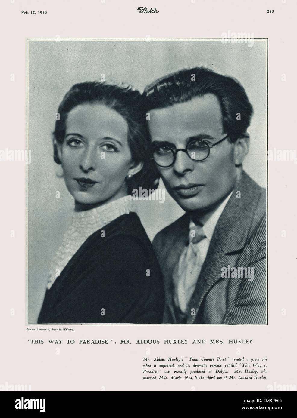 Aldous and Maria Huxley Stock Photo - Alamy