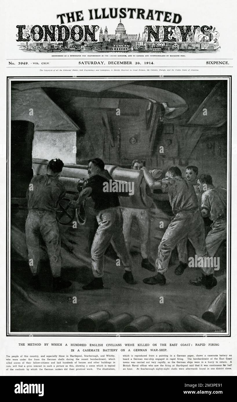 Bombardment of Scarborough - German navy gun-crew Stock Photo - Alamy