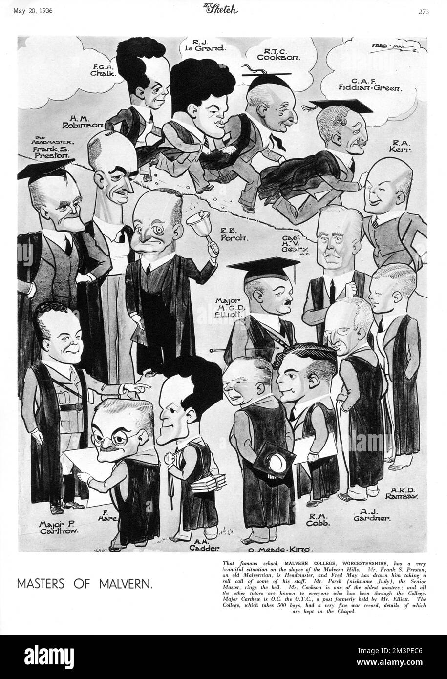 Illustration by Fred May showing the Headmaster of Malvern College, Mr ...