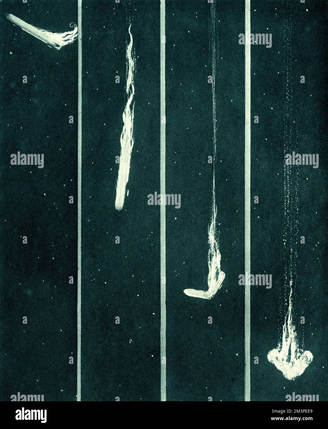 WW1 - An illustration depicting the four stages of a Zeppelin raider ...