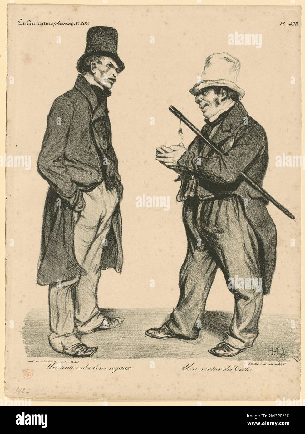 Un rentier des bons royaux. Un rentier des Cortes. Honoré Daumier (1808 ...