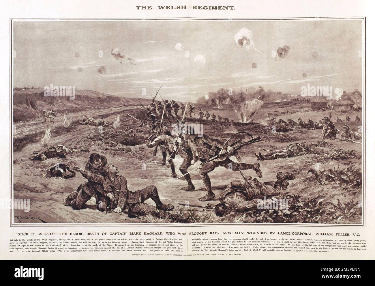 Death of Captain Mark Haggard in Great War Deeds, WW1 Stock Photo - Alamy