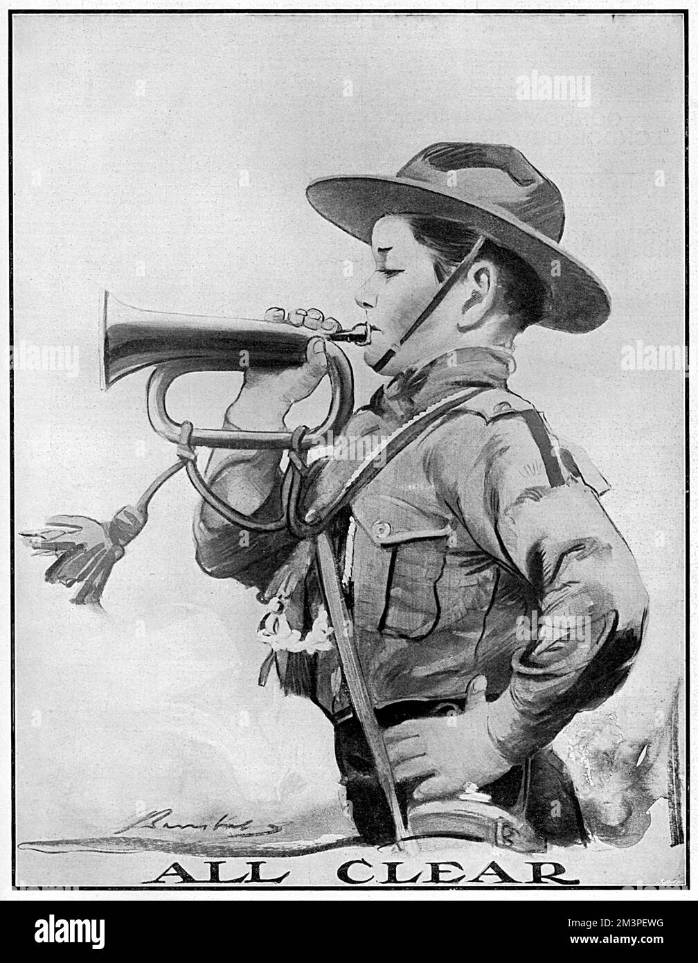 All Clear - boy scout during WWI by Barribal Stock Photo - Alamy