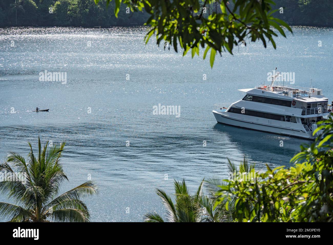 Liveaboard in the south Pacific in papua new Guinea at tropical island ...