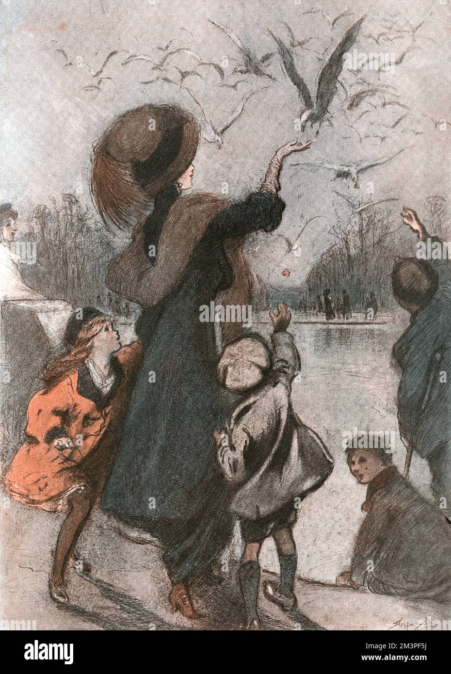 The Sea-gulls' Christmas Dinner by Claude Shepperson Stock Photo - Alamy