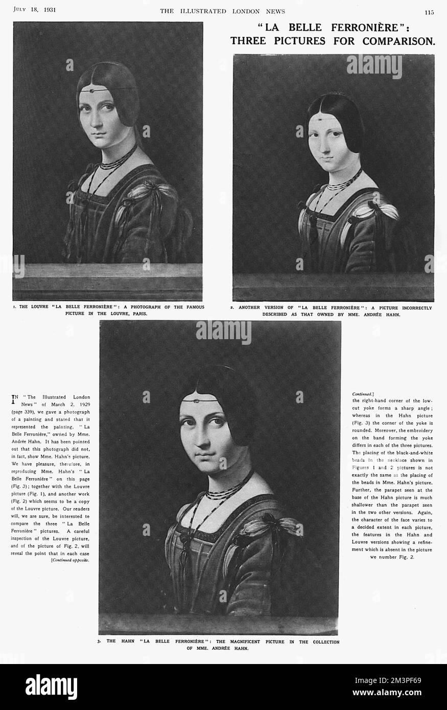 La Belle Ferroniere, three versions Stock Photo - Alamy