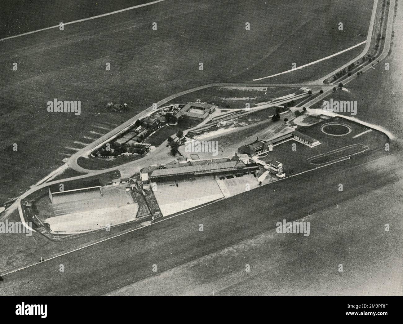 A view from the air of Newmarket racecourse, in Suffolk, England, known ...