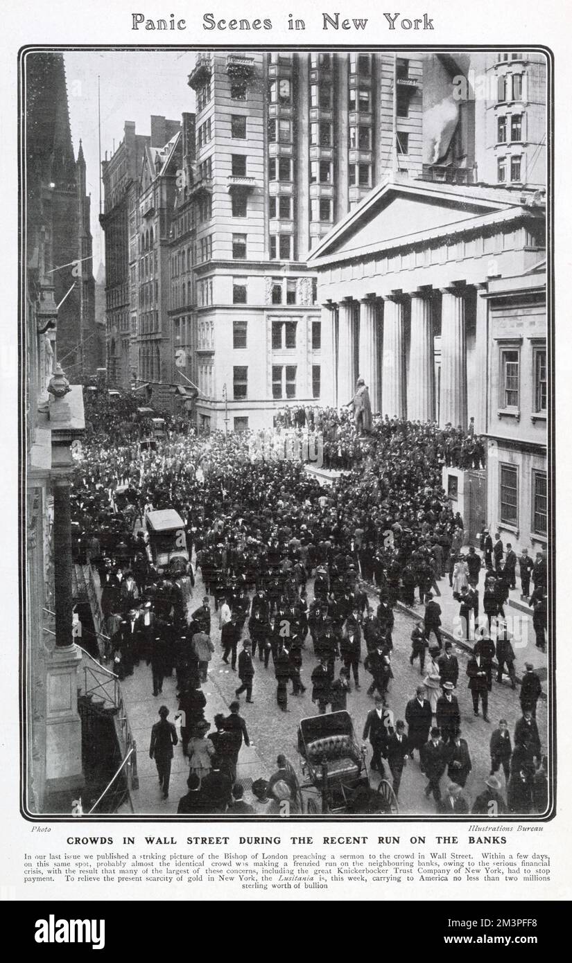 Panic Scene in New York 1907 Stock Photo - Alamy