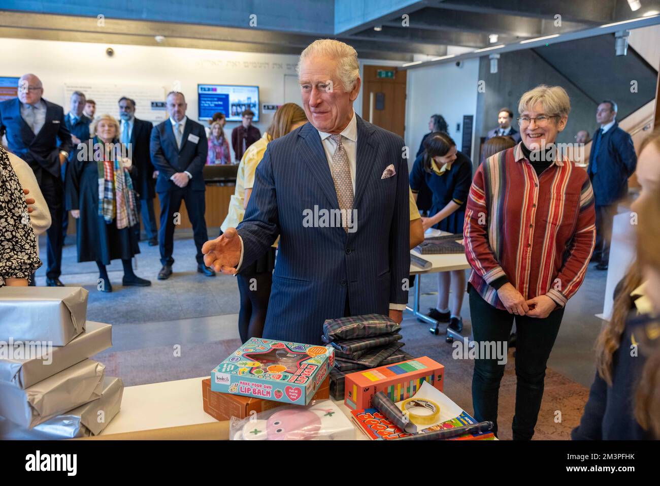 King Charles III during a visit to the JW3 Jewish community centre in ...