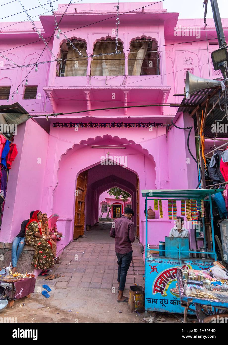 Entrance of a pink haveli, Rajasthan, Pushkar, India Stock Photo - Alamy