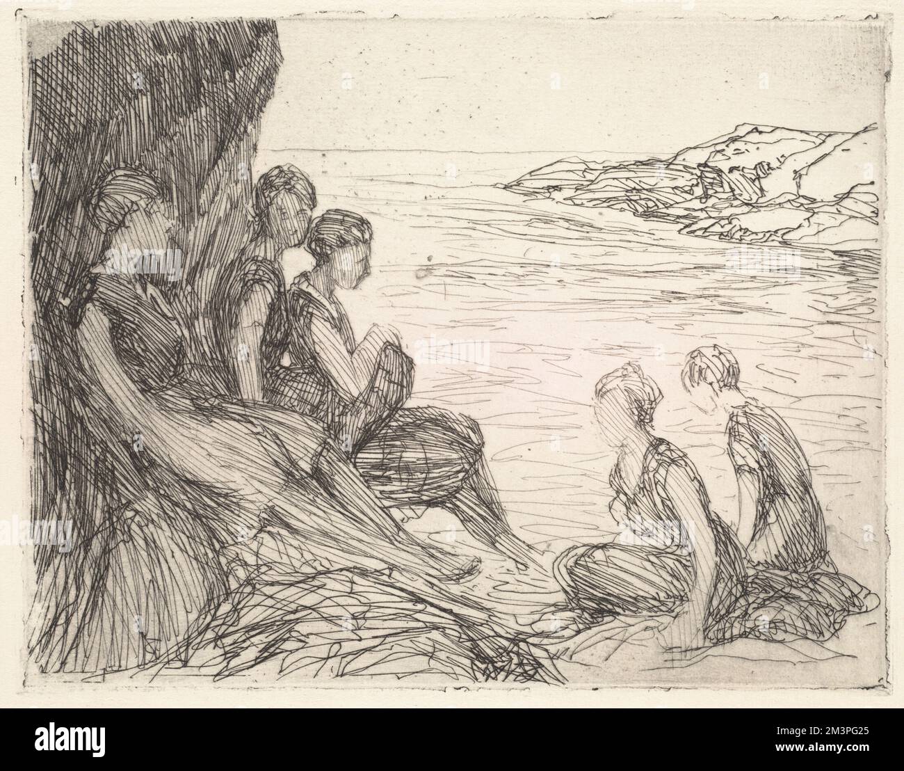 Rest - Narrow Cove , Swimmers, Bays Bodies of water, Sitting. Charles H ...