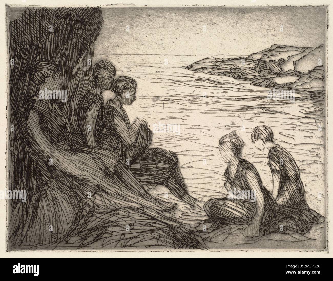 Rest - Narrow Cove , Swimmers, Bays Bodies of water, Sitting. Charles H ...