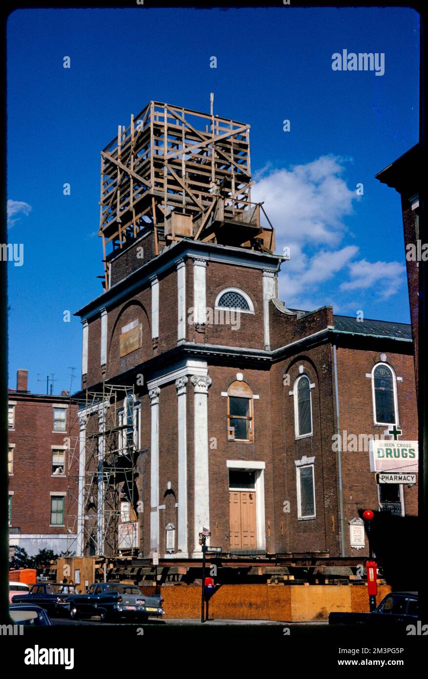 Restoration work on exterior of St. Stephen's Church, Boston , Churches ...