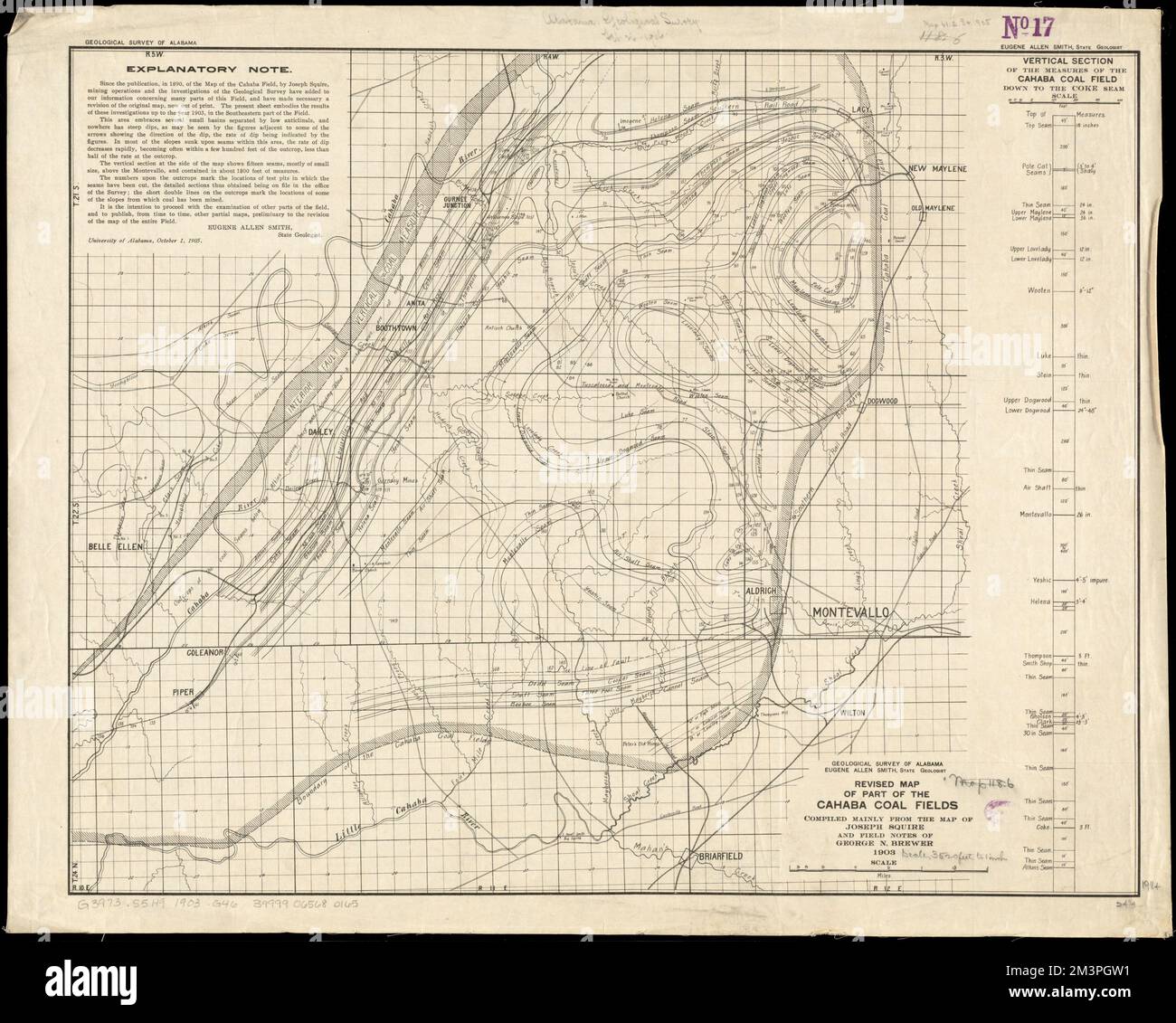 Revised map of part of the Cahaba coal fields , Coal, Alabama, Shelby ...
