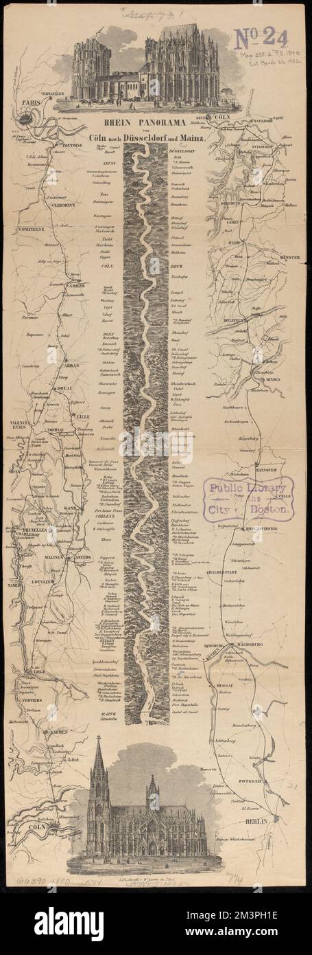 Rhein Panorama von Cöln nach Düsseldorf und Mainz , Rhineland Germany ...