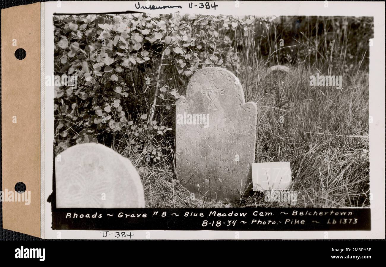 Rhoads, Blue Meadow Cemetery, Grave no. 8, Belchertown, Mass., Aug. 18, 1934 : Unknown, U-384 ...