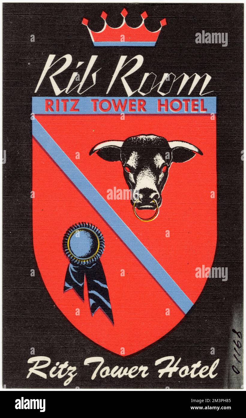 Rib Room, Ritz Tower Hotel , Hotels, Tichnor Brothers Collection ...