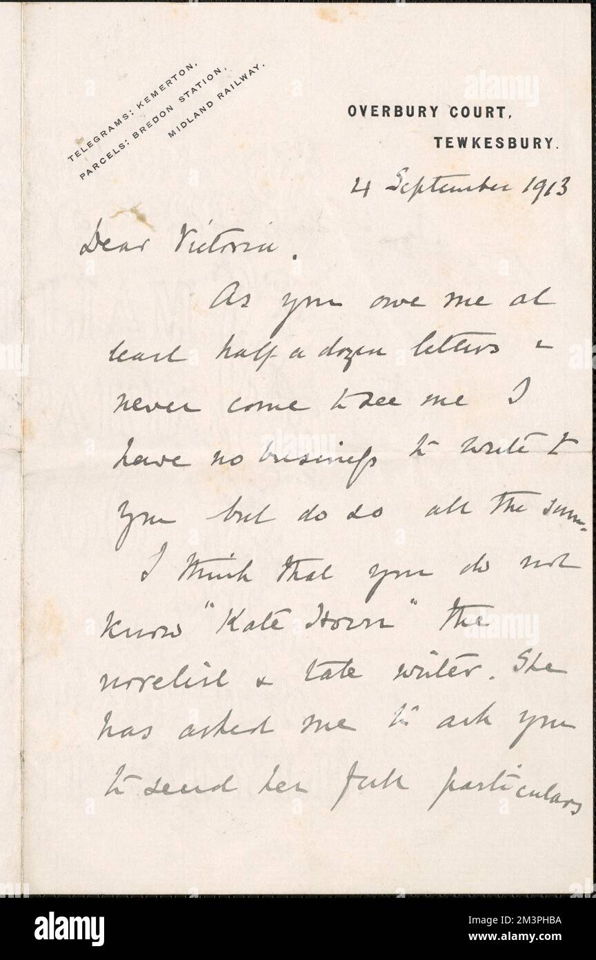 Richard B. Martin autograph letter signed to Victoria [Woodhull Martin ...