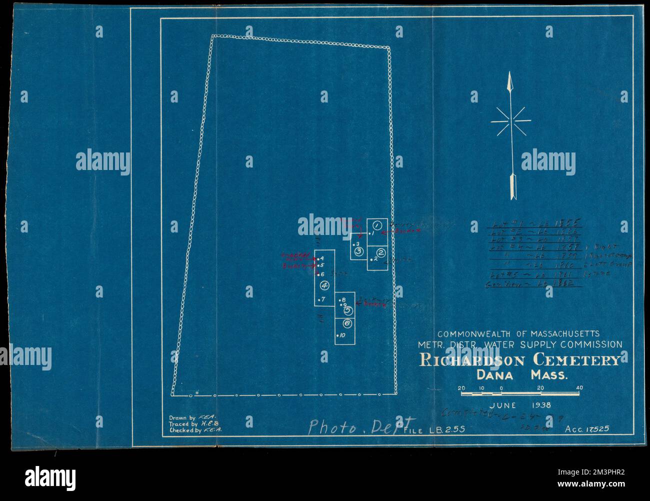 Richardson Cemetery, Dana, Mass., June, 1938 , waterworks, reservoirs ...