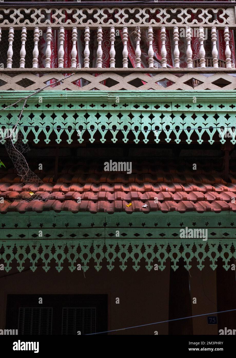 Old colonial house in Muslim Quarter, Puducherry, Pondicherry, India ...