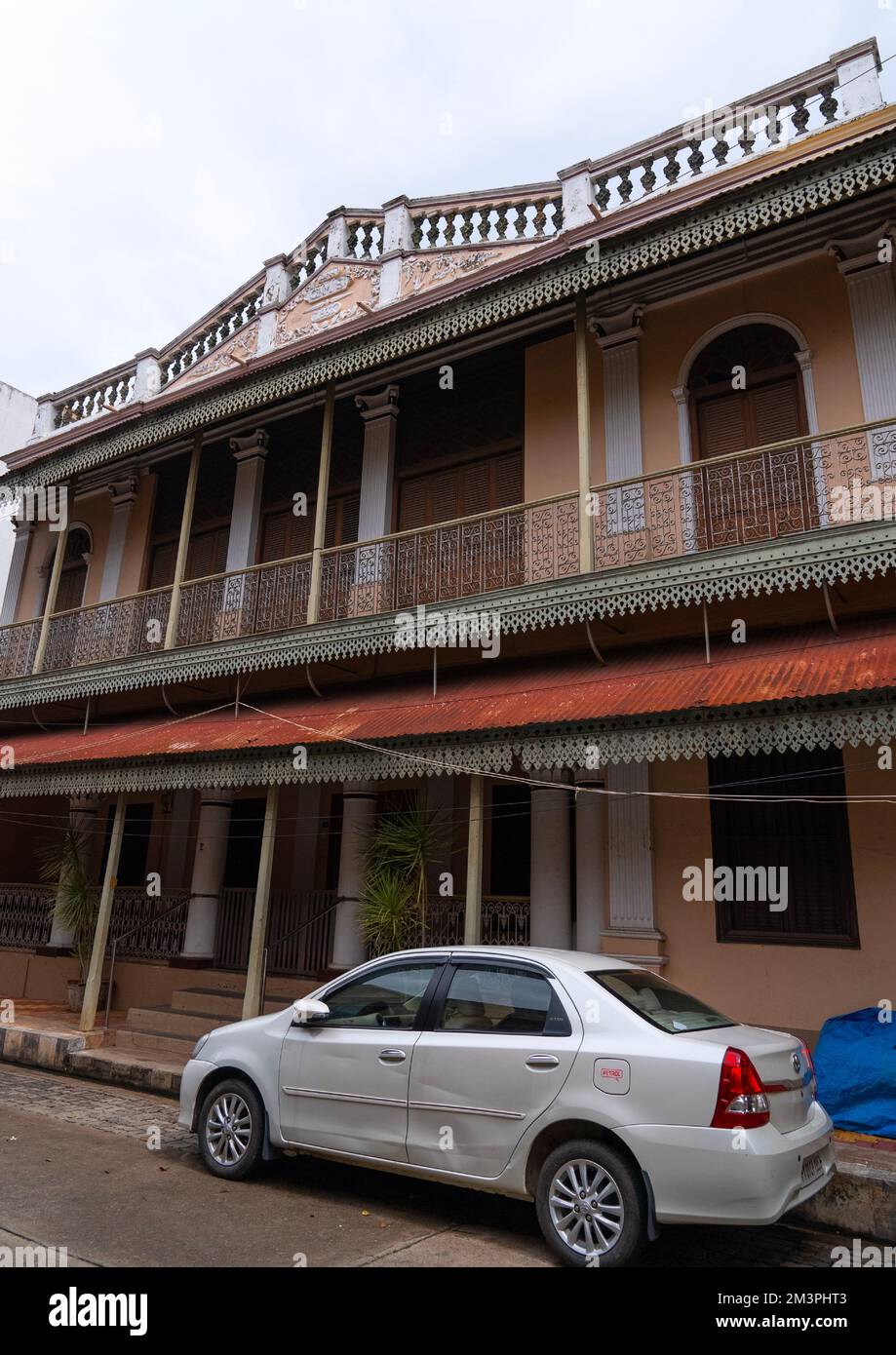 Old colonial house in Muslim Quarter, Puducherry, Pondicherry, India ...