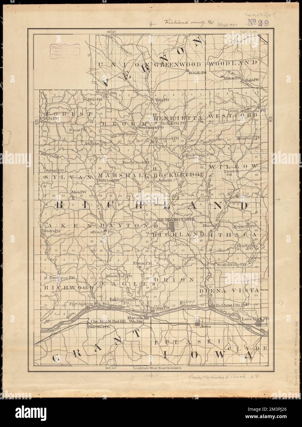 Richland County, Wis. , Richland County Wis., Maps, Manuscript maps ...