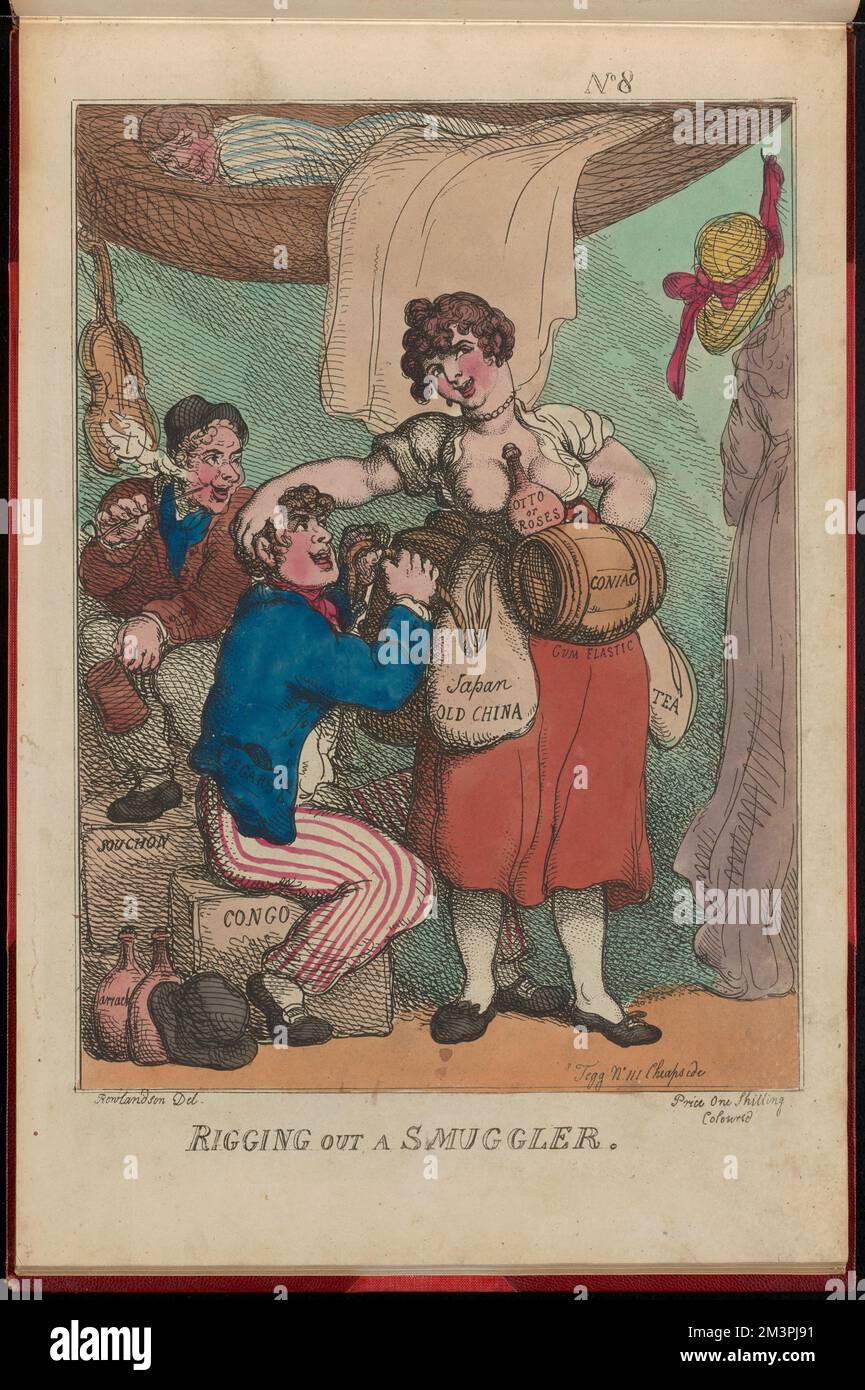 Rigging out a smuggler , Smuggling, Sailors. Thomas Rowlandson (1756 ...