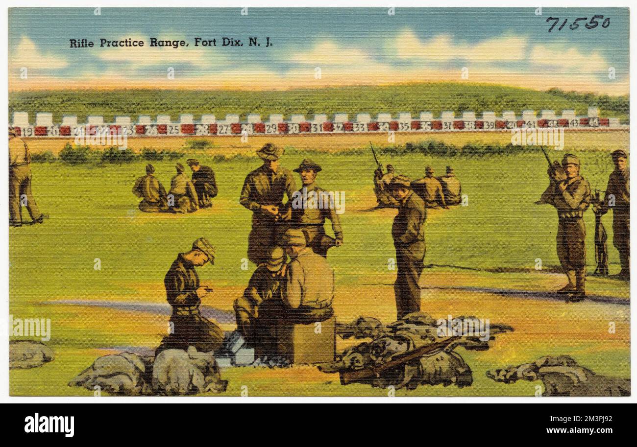 Rifle practice range, Fort Dix, N.J. , Military facilities, Tichnor ...