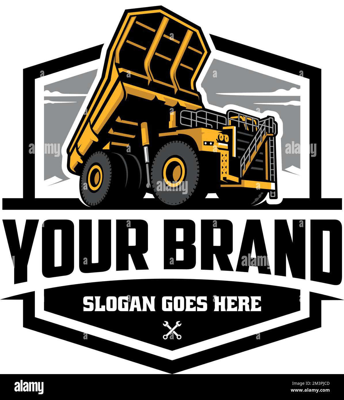 A logo of a contraction company branding with heavy machine Stock ...