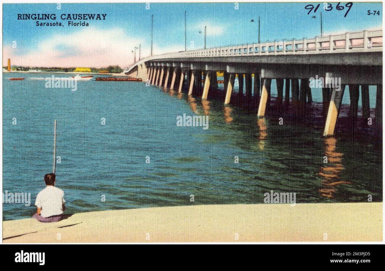 Ringling Causeway, Sarasota, Florida , Bridges, Tichnor Brothers ...