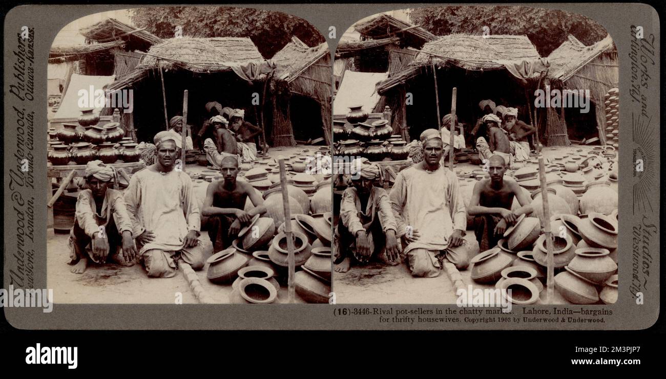 Rival pot-sellers in the market, Lahore, India , Markets, Vending ...