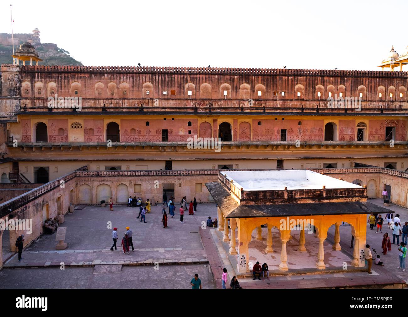 Amber Fort courtyard, Rajasthan, Amer, India Stock Photo - Alamy