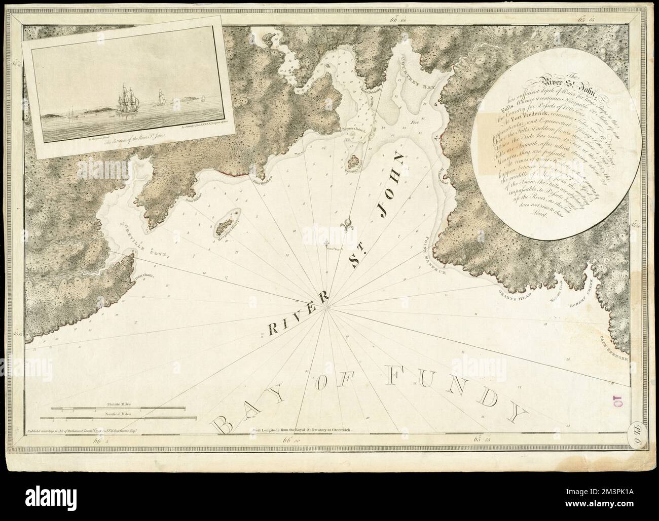 The River St. John , Nautical charts, Saint John River Me. and N.B ...