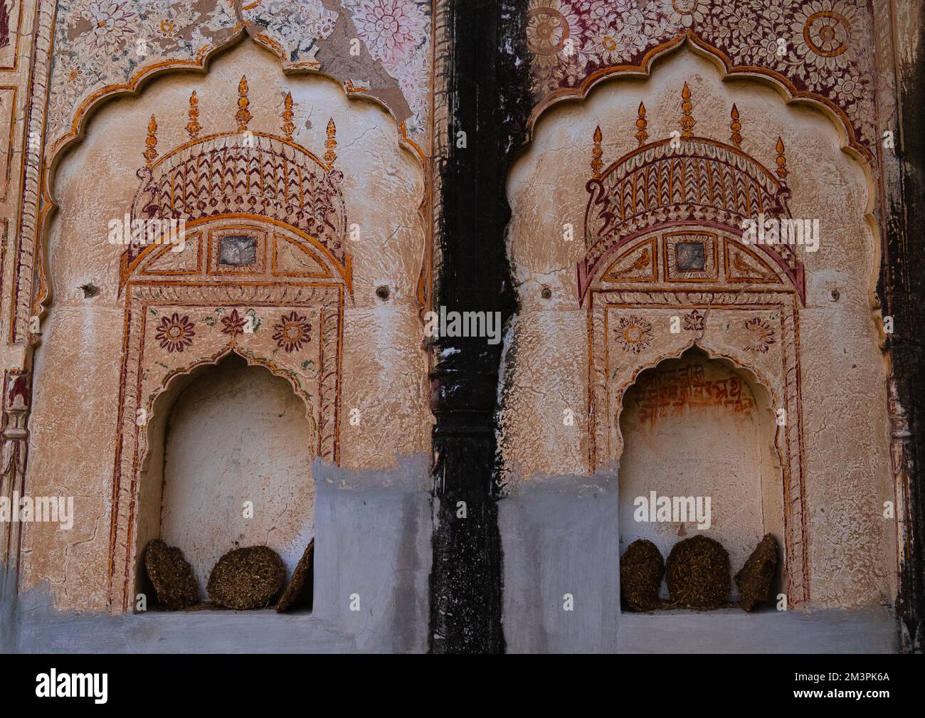 Cow dungs in Ramgopal Chhatri cenotaph, Rajasthan, Ramgarh Shekhawati ...