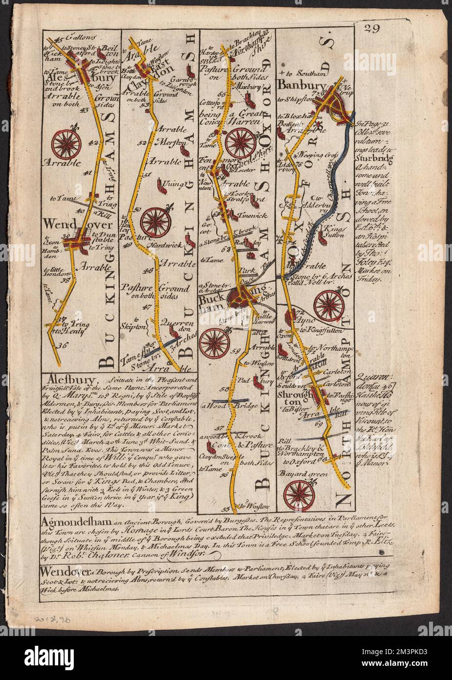 The road from London to Buckingham , Roads. Ralph Finos Map Collection ...