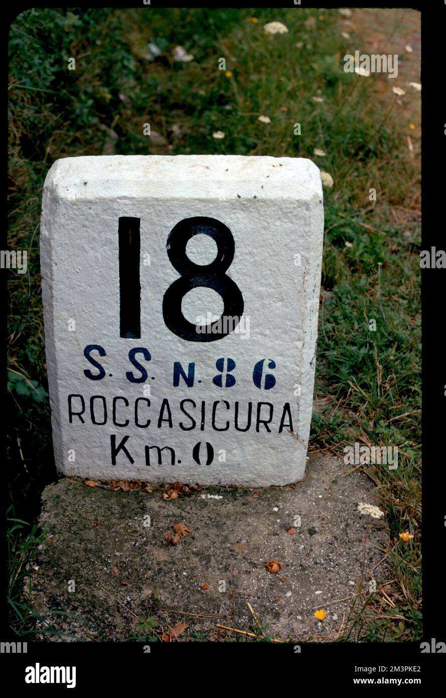Road marker, Roccasicura, Italy , Boundary markers. Edmund L. Mitchell ...