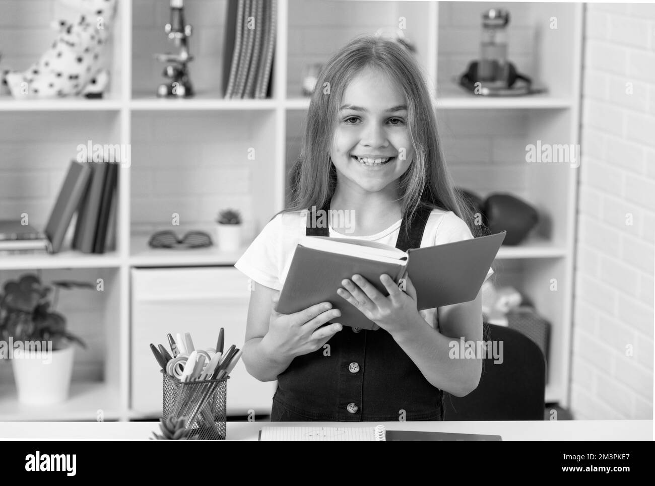 teen girl study. lesson for child holding copybook. schoolgirl hold ...