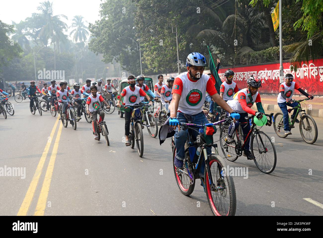 Cyclists join the cycle rally during the celebrations of the 51st ...